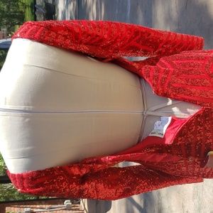 May Queen | Dresses | Nwt Gorgeous May Queen Red Sequined Gown | Poshmark